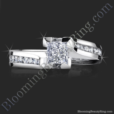 Unique Channel Set Euro-Shank Princess Diamond Engagement Ring – bbr432